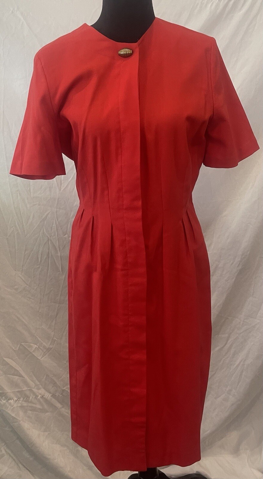 Ms Chaus Dress Women's Vintage Red Pencil Cocktail Party Business Woven ...