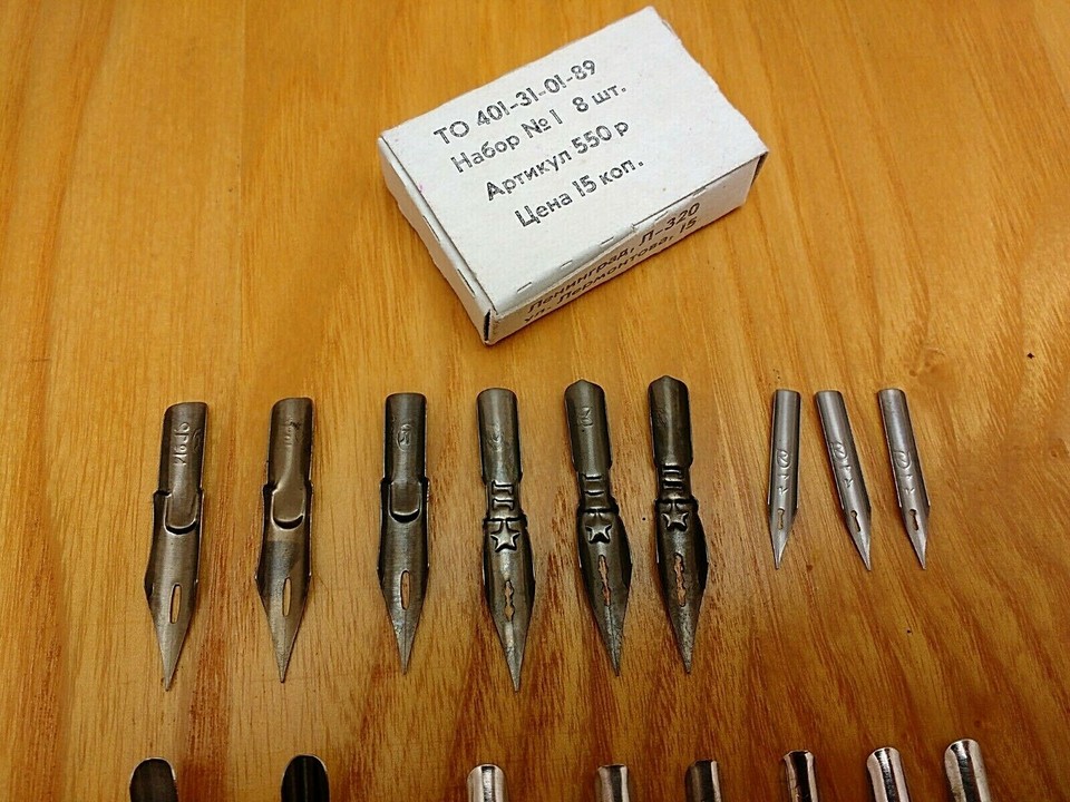 USSR Poster Nibs Set 8 pcs + 9 Calligraphy Nibs Pen Lettering Ink Tool ...