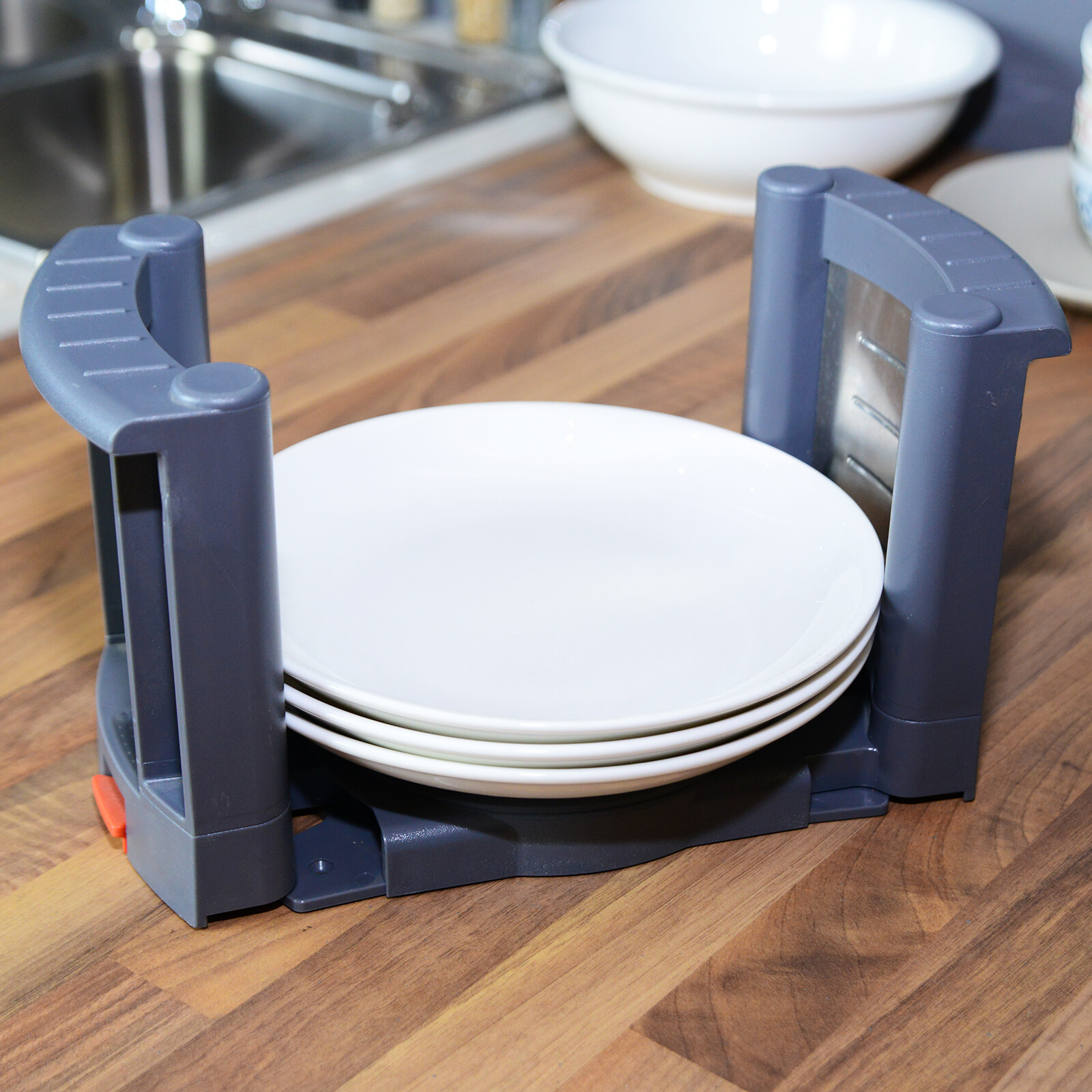 Kitchen Plate Dish Rack Holder Stacker Organizer Adjustable 260-410mm ...