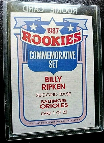 Billy Ripken Baltimore Orioles Topps 1987 Rookies Commemorative Set ...