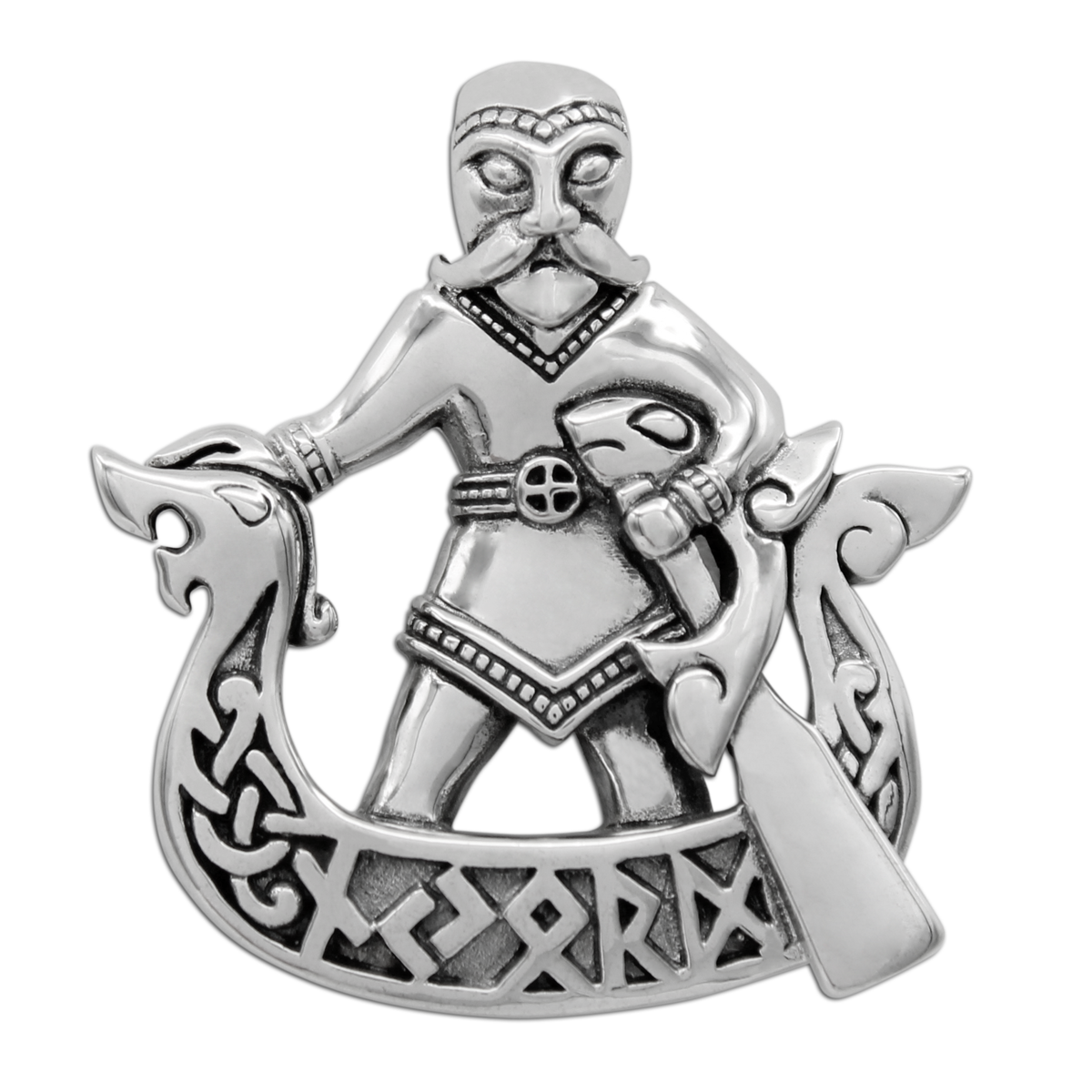 Sterling Silver Norse God Njord Viking Rune Pendant Asatru Jewelry ...