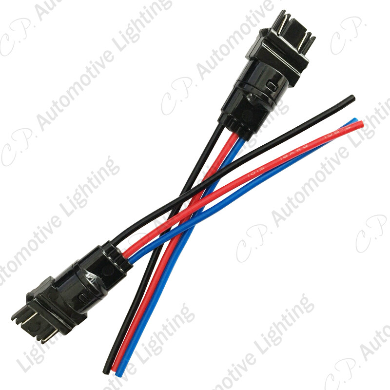 2x 3157 4157 3457 Male Connector Wire Harness DRL Brake Turn Light Plug ...