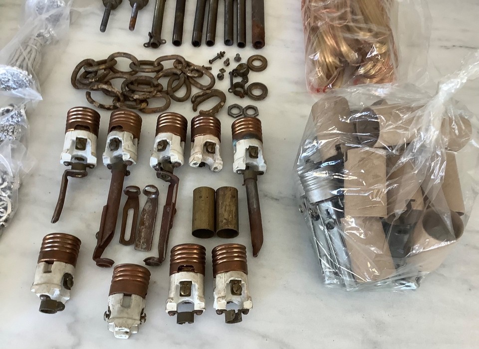 Pair Antique French Chandeliers, All Silver Parts Replated, Restoration ...