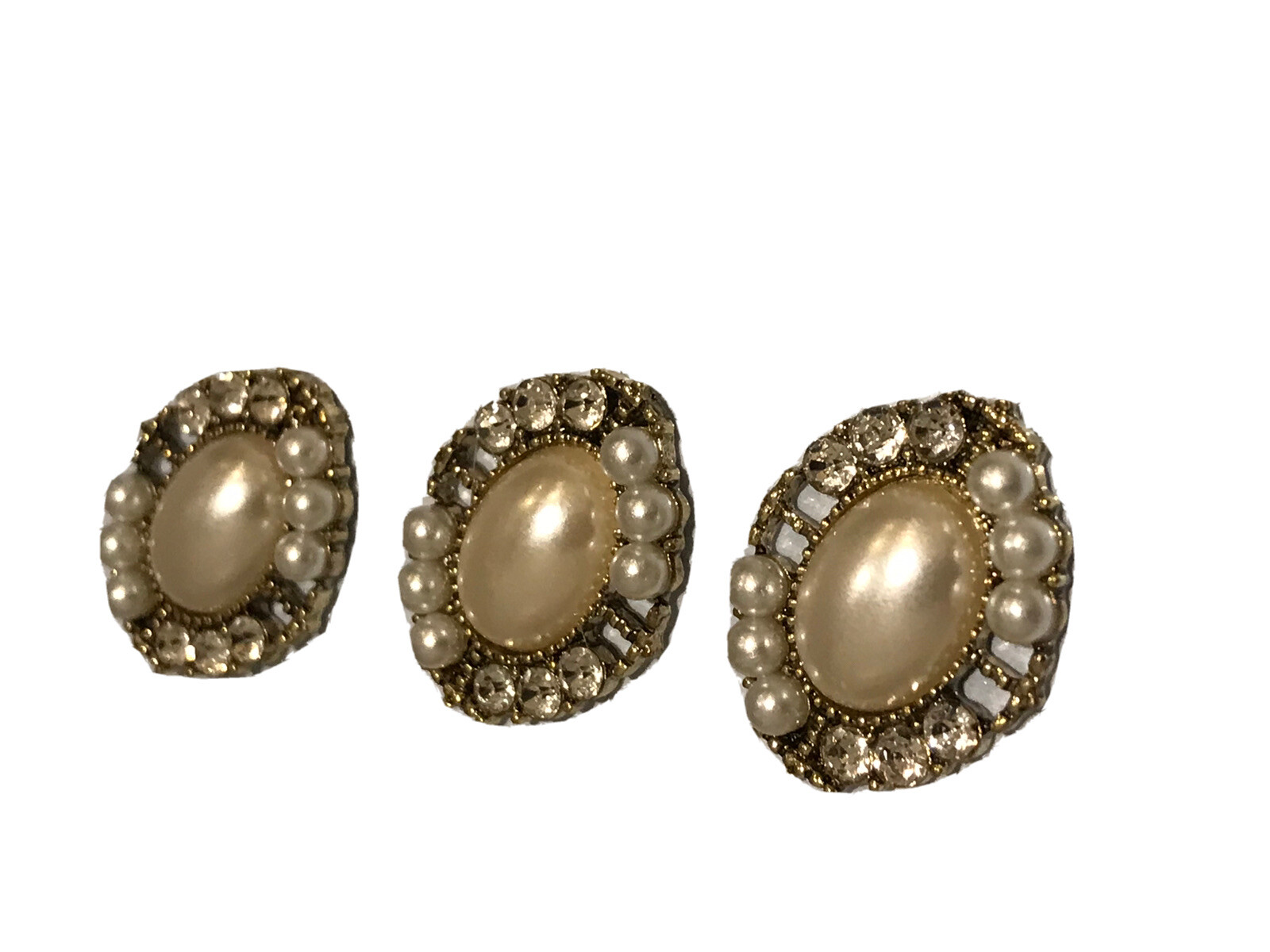 ANTIQUE GOLD PEARL FANCY DRESS BUTTONS/clear Faux Pearl Flat Back ...