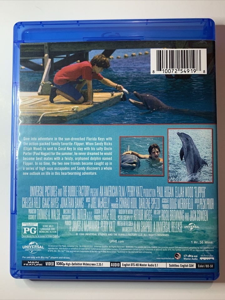 Flipper Blu-ray Paul Hogan Elijah Wood Open Box Like New 810072549198| eBay