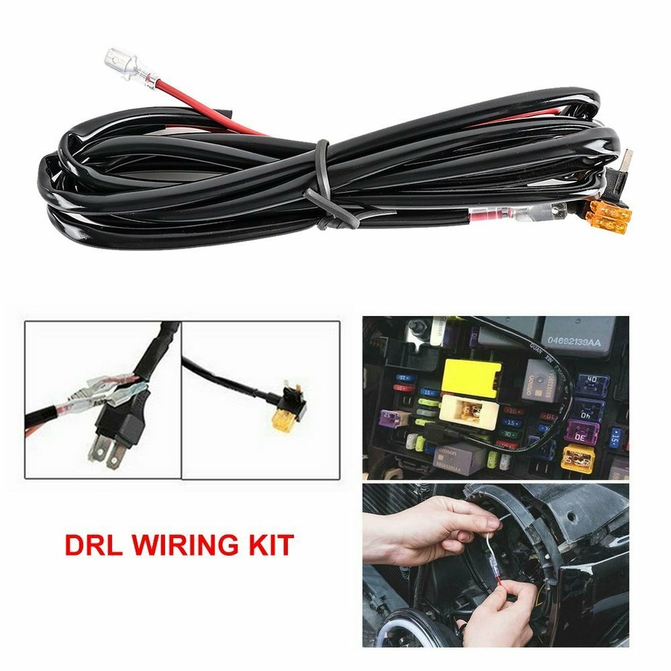 ACC Wiring Harness Kit For Daytime Running Light DRL Halo LED Headlight ...