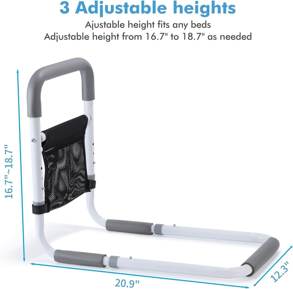 WeHwupe Bed Rails for Elderly Adults Safety Height Adjustable Bed ...