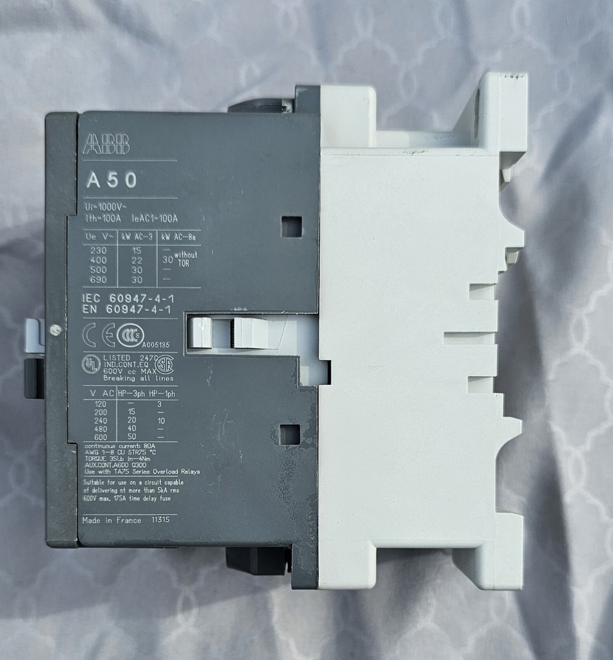 ABB A50-30-00-80 3P VFD Contactor 120v Coil Used Qty | eBay