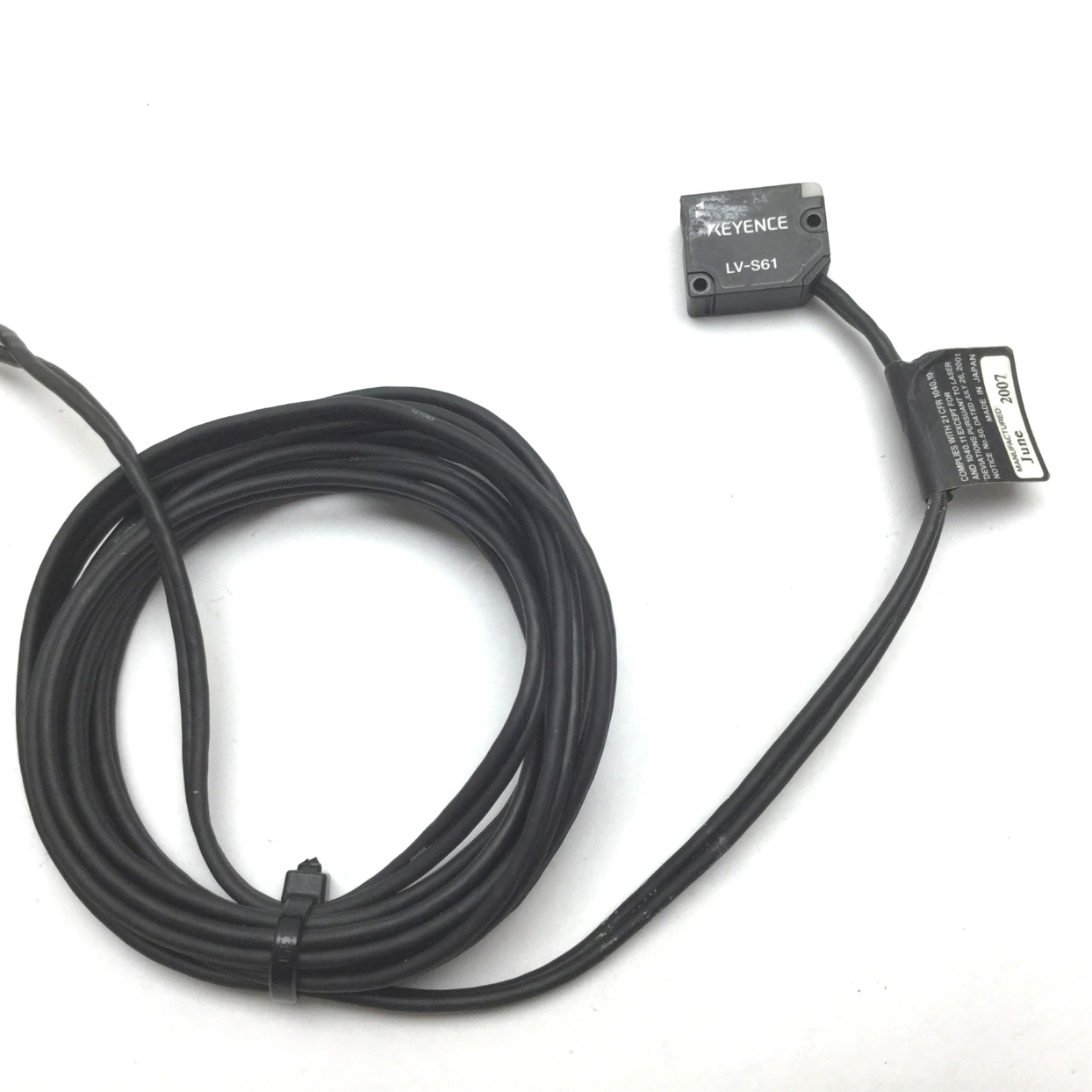 Keyence LV-S61 Retro-Reflective Sensor Head with LV-11SA Amplifier Unit ...