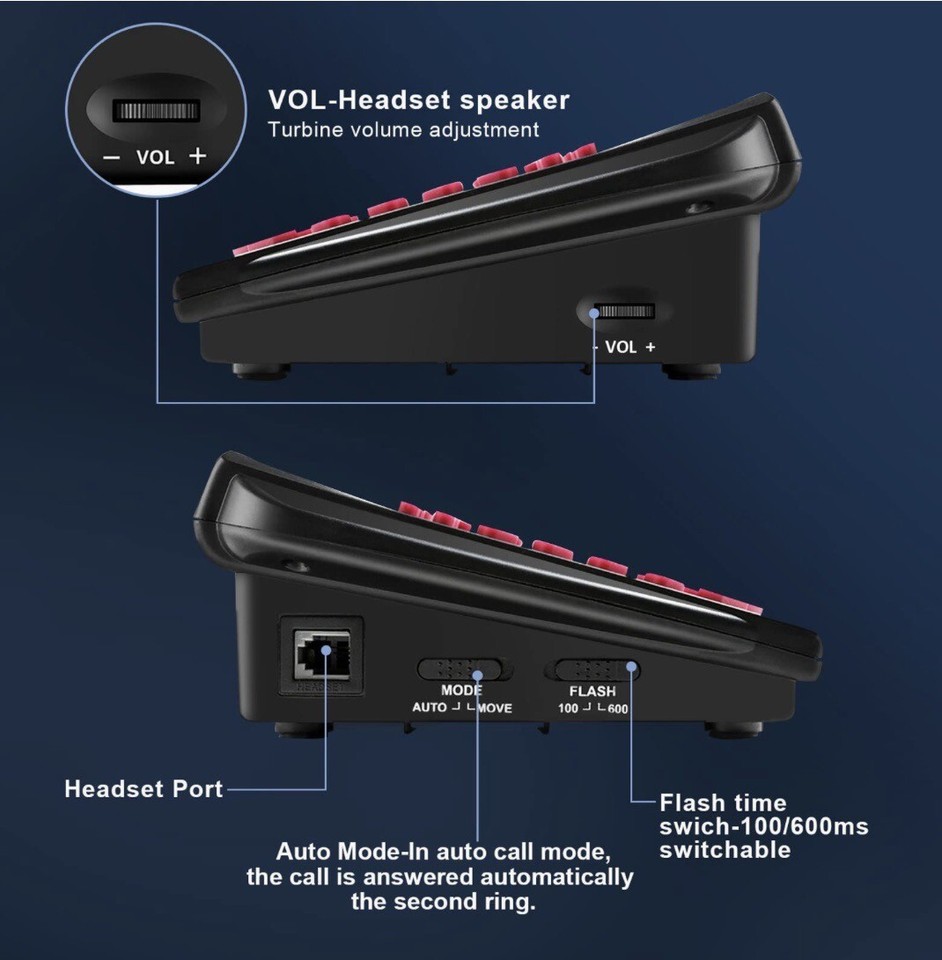 New AGPtek Call Center Dialpad Headset Telephone with Tone Dial Key Pad ...