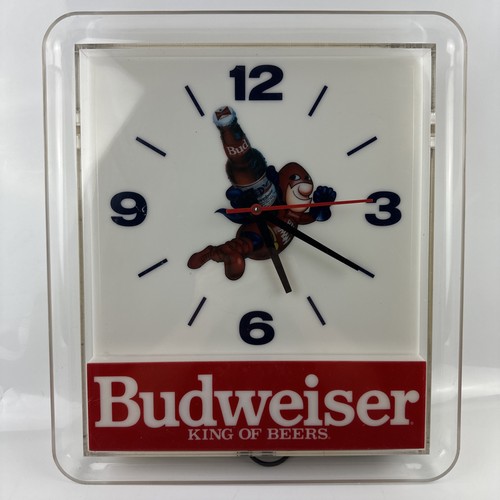 Vintage BudMan Budweiser Beer Light Up Clock*Needs Clock Movement* Free ...