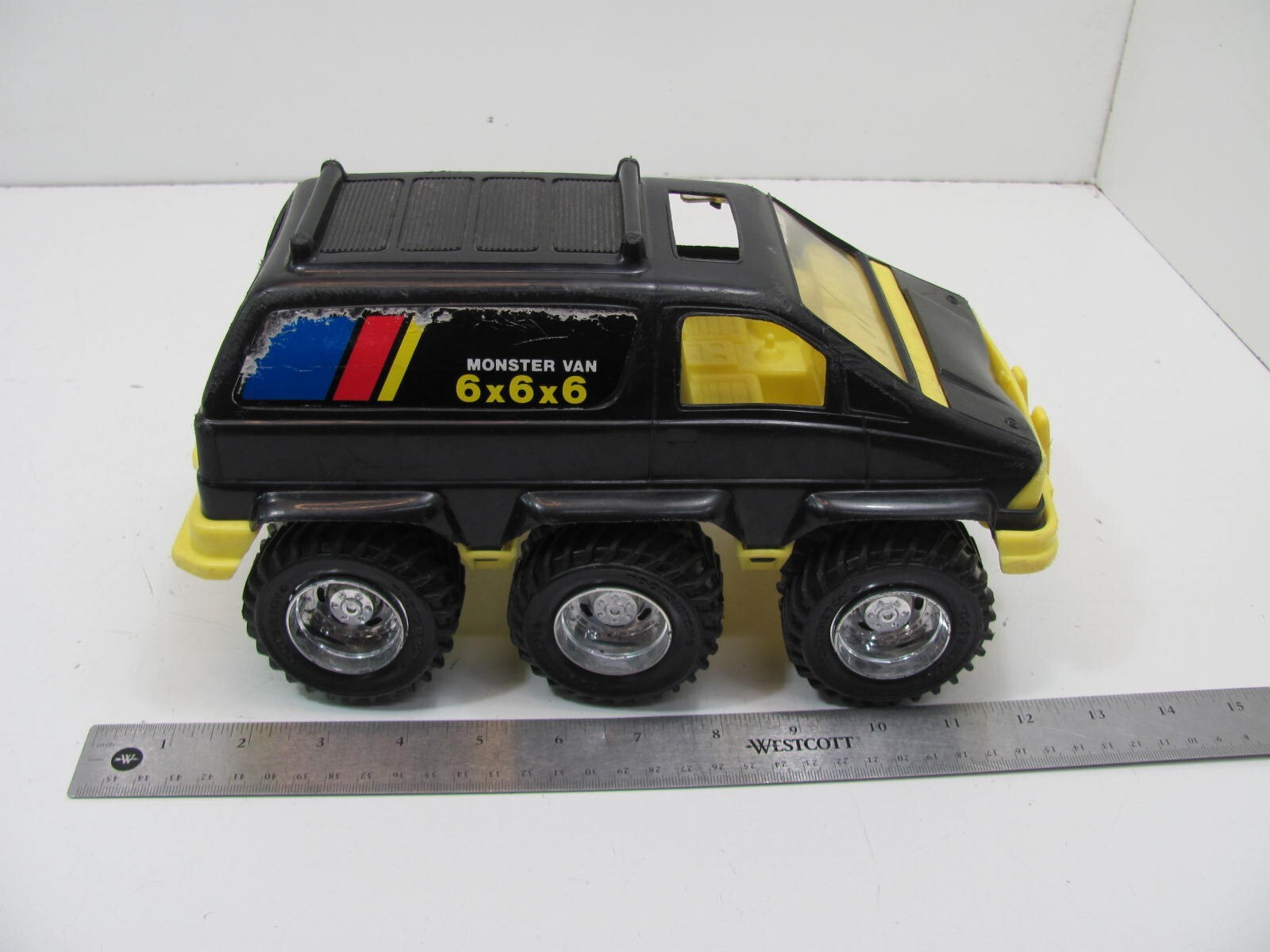 Tootsie Toy Monster Van 6 x 6 x 6 Black with Yellow Trim Made in USA | eBay