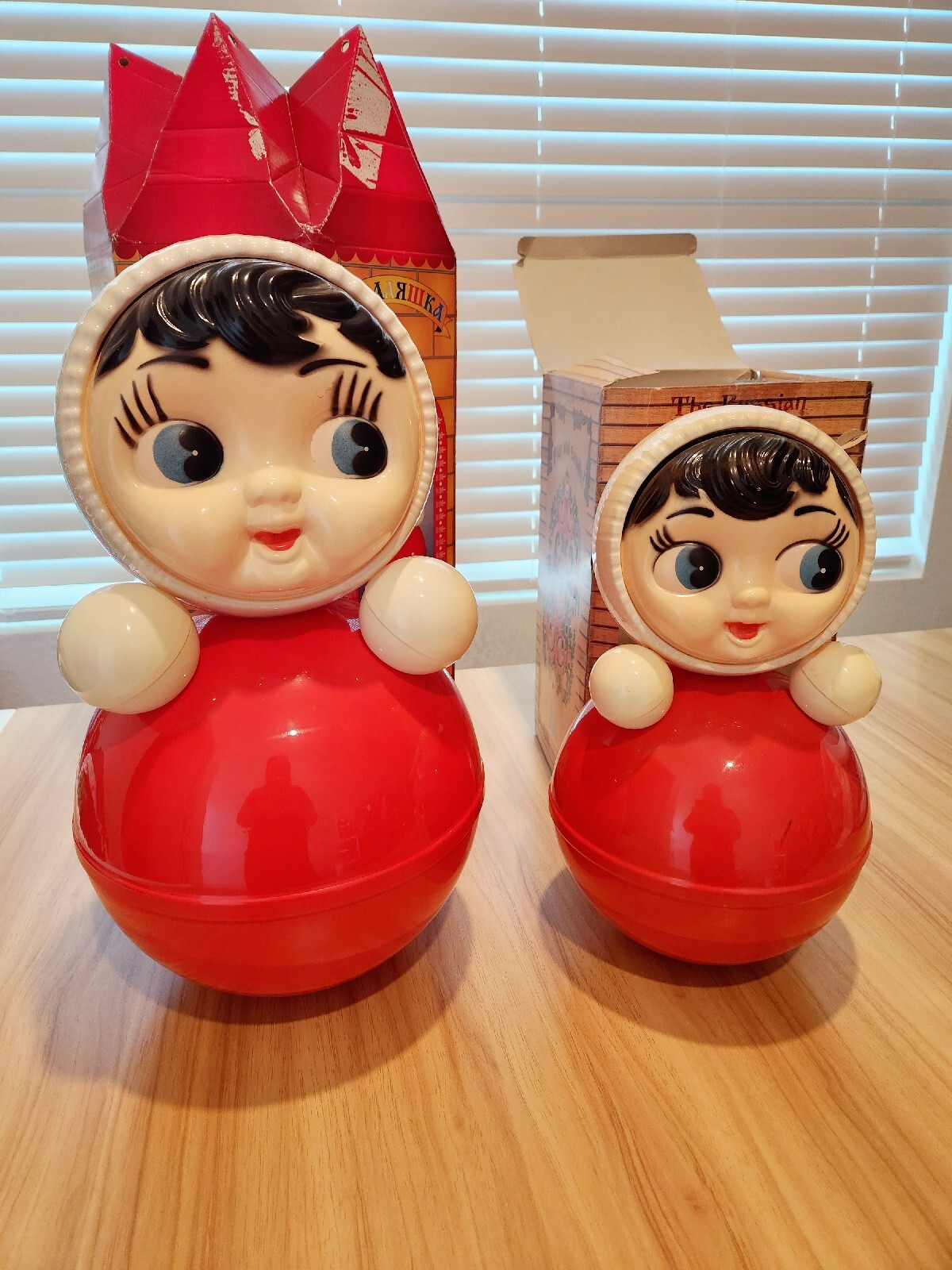 2 Large Vintage Russian Nevalyashka Roly Poly Chime Dolls Year 2000 | eBay