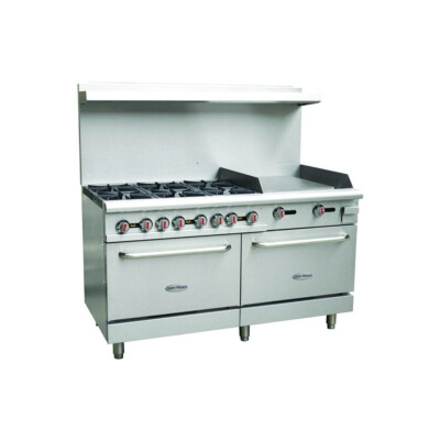 Serv-Ware SGR-6B-24G 60" Gas Restaurant Range w/ (6) Burners, 24 ...