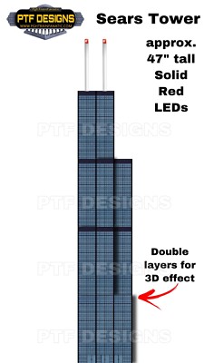 HO Scale- SEARS TOWER - Scratch Built Skyscraper Flat w/ LED Walthers ...