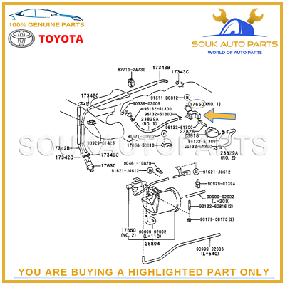 25860-50100 Genuine Toyota VALVE ASSY, VACUUM SWITCHING 2586050100 OEM ...