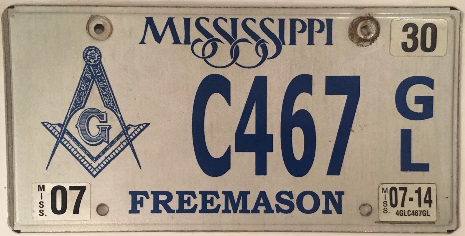 Freemason FREE MASON Grand Lodge license plate Freemasonry Secret ...