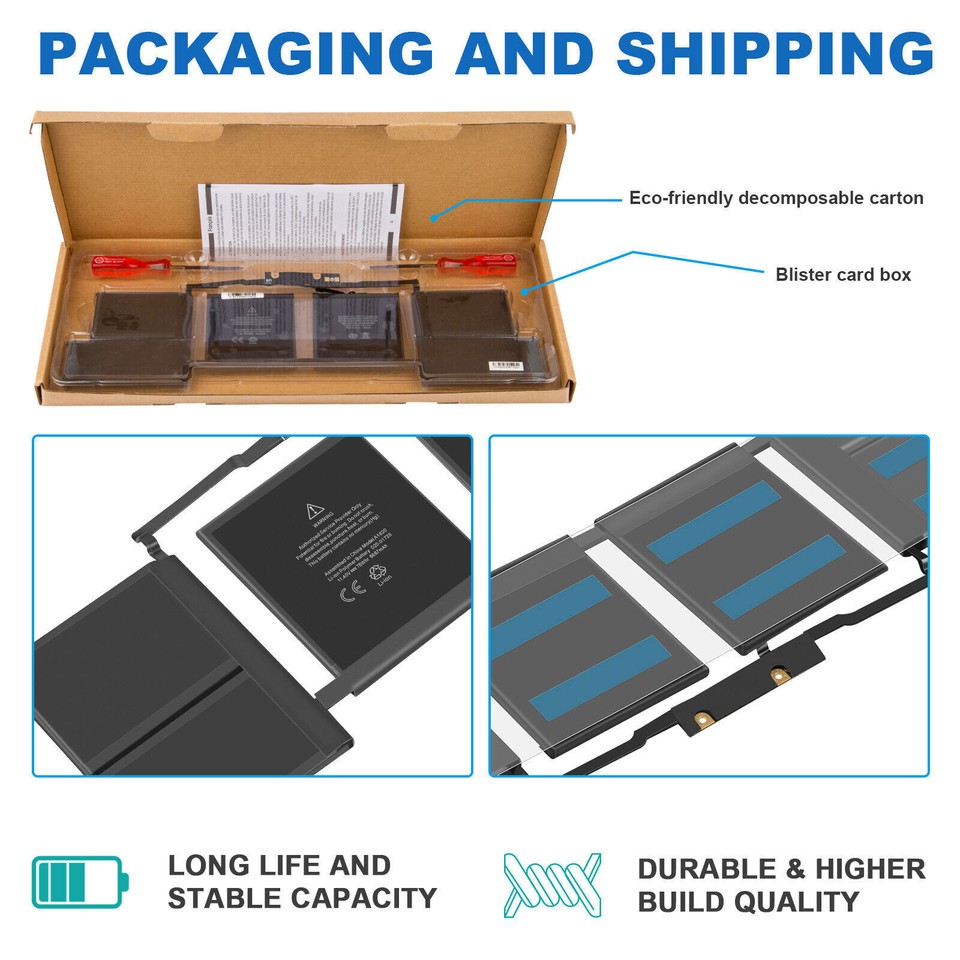 A1820 A1707 Battery for Apple Macbook Pro 15" Late 2016 Mid 2017 EMC ...