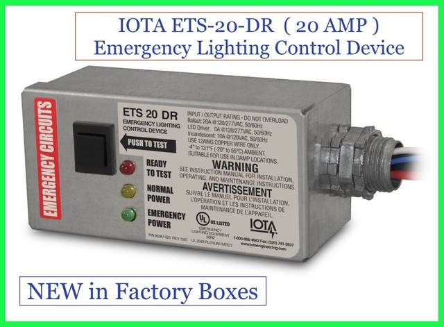 1 IOTA Ets-20-dr ETS20DR Emergency Lighting Control Device for sale ...