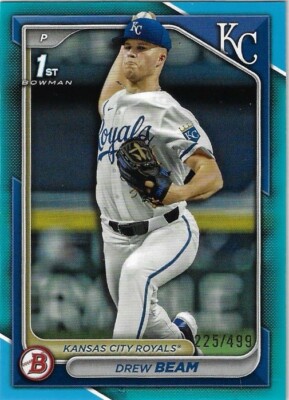 Drew Beam Sky Blue Parallel #225/499 Bowman Draft - 2024 Bowman Draft # ...