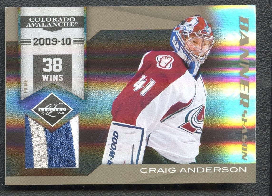 Craig Anderson 2010 Limited #5 Banner Season Materials /10 Price Guide ...