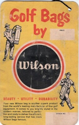 Vintage Wilson Golf Bag Advertising Tag | eBay