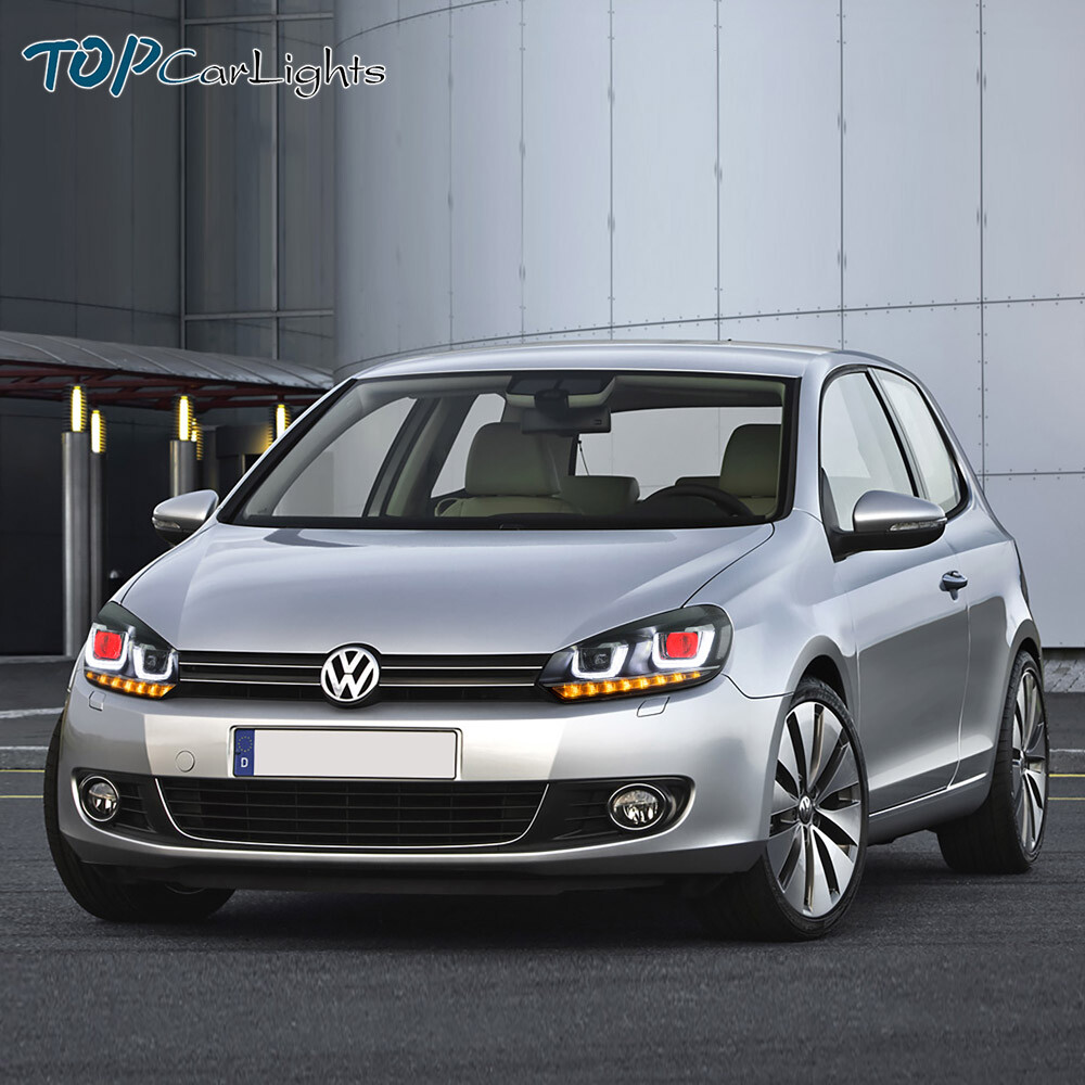 VLAND LED Projector Headlights w/Demon Eyes For Volkswagen Golf MK6 ...
