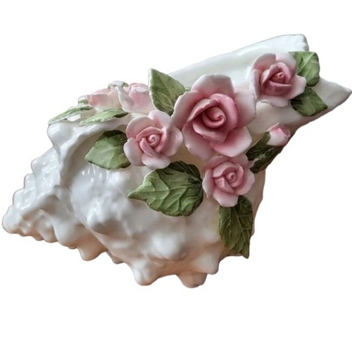 Bone China Conch Shell & Roses Decor Piece VGC | eBay UK