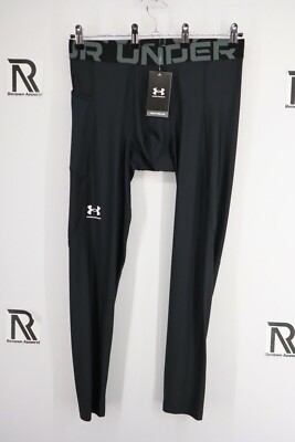 Mens Under Armour Heatgear Black Athletic Compression Tights Jogger ...