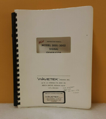 Wavetek 3001/3002 Signal Generator Instruction Manual | eBay