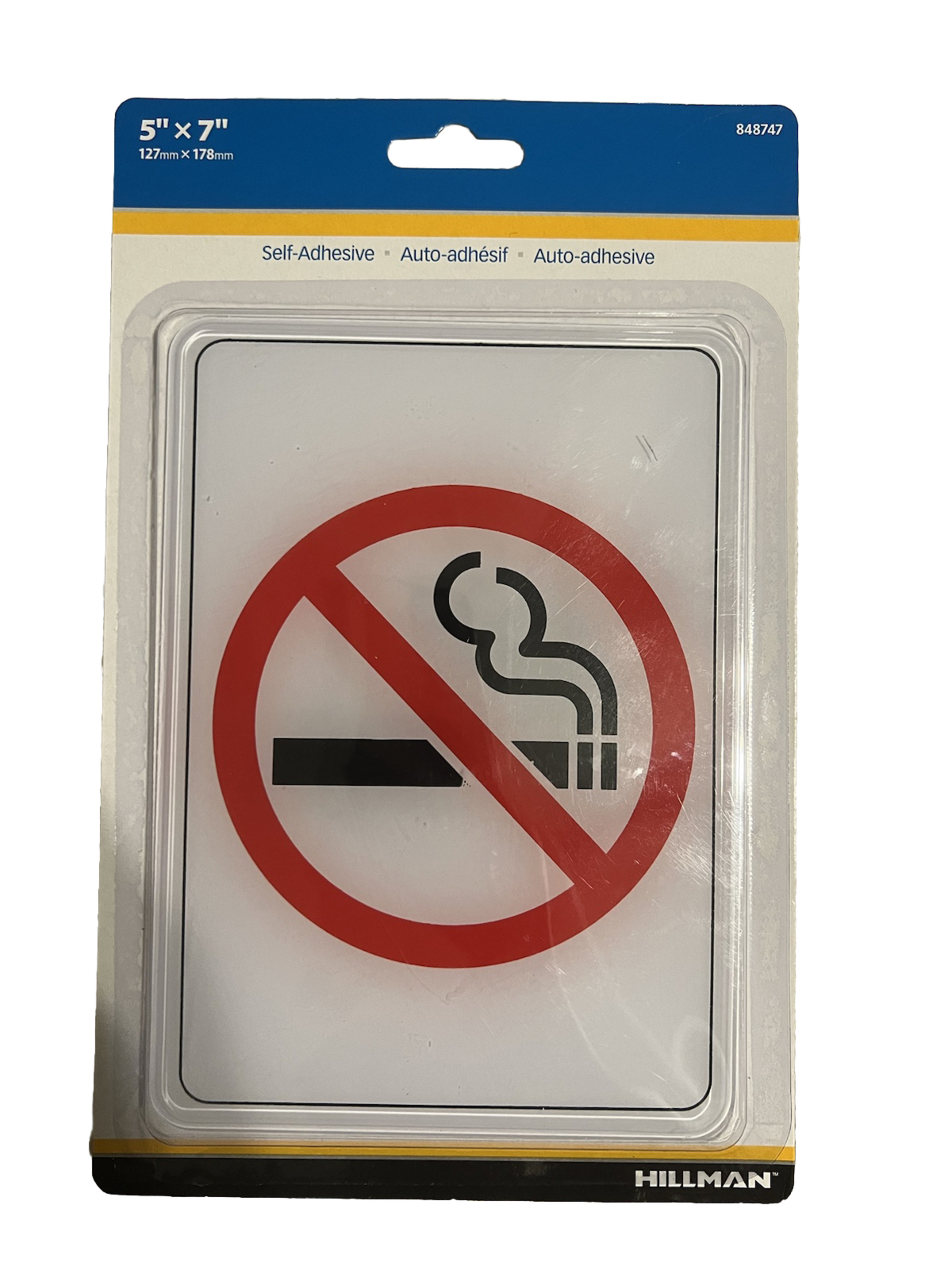 Hillman Plastic No Smoking Symbol, Self-Stick Sign 5" x 7" | eBay