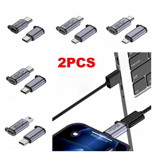 2PCS Aluminium Alloy Type-C to Micro USB Mobile Phone Charging Plug ...