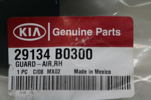 Genuine Kia 29134 B0300 Guard - Air RH 2017 2018 Forte 2.0L Radiator ...