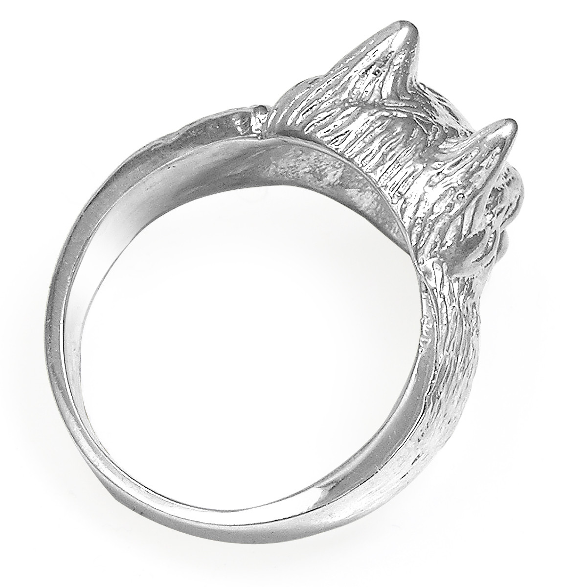 Men's 14K SOLID WHITE GOLD WOLF RING AVAL SIZE 8, 9,10,11,12,13,14,# ...