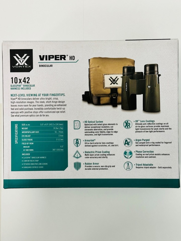 *1-Pack* Vortex Optics Viper HD Binoculars 10x 42 Objective Lens Diameter V201 | eBay