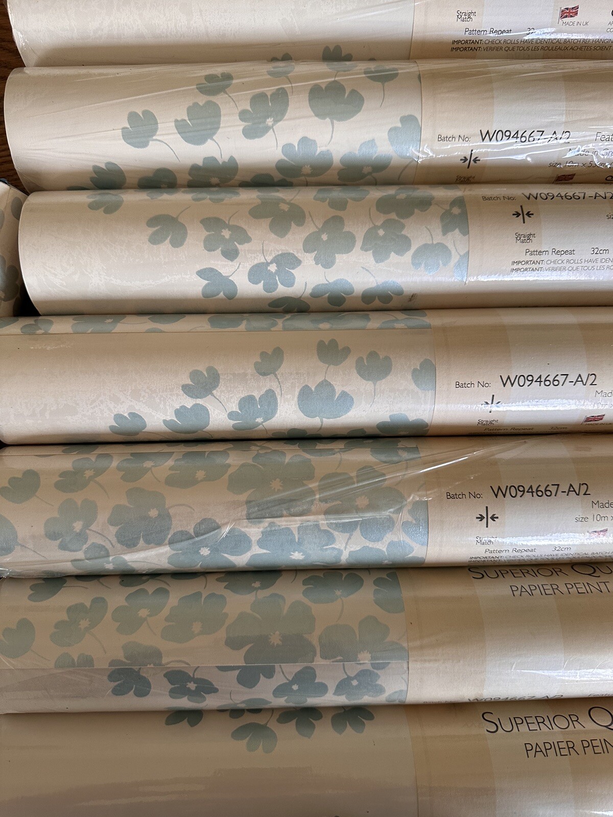 Laura Ashley Original Coco Duck Egg Wallpaper Price Per Roll | eBay UK