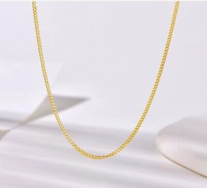 Pure 999 24K Yellow Gold Chain O Chain Curb Chain Necklace Women | eBay