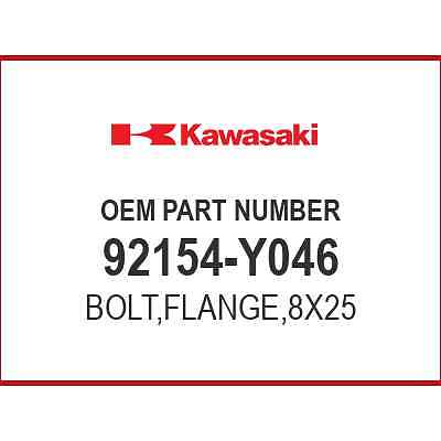 Kawasaki BOLT,FLANGE,8X25 92154-Y046 OEM NEW | eBay