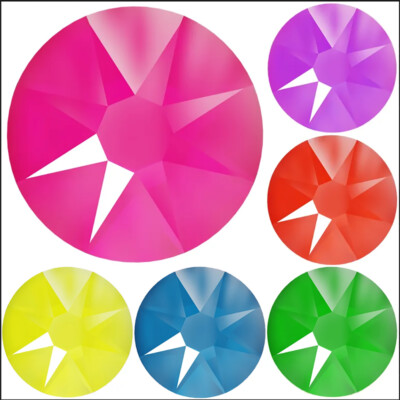 2088 Non Hotfix Neon Rhinestones Flatback Luminous Fluorescence ...
