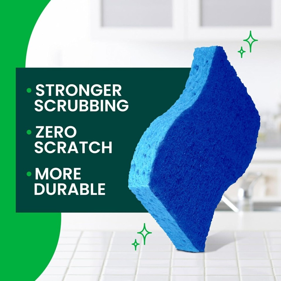 Scotch-Brite Zero Scratch Scrub Sponges, 3 Sponges Kitchen for Dishes ...
