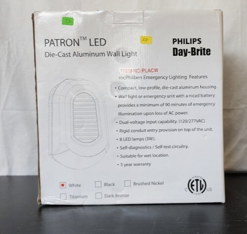 Patron LED Emergency Architectural Wall Light Philips Day-Brite PLACW ...