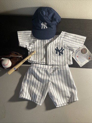 Build A Bear Official MLB Baseball Uniform New York Yankees #1 Hat Bat ...