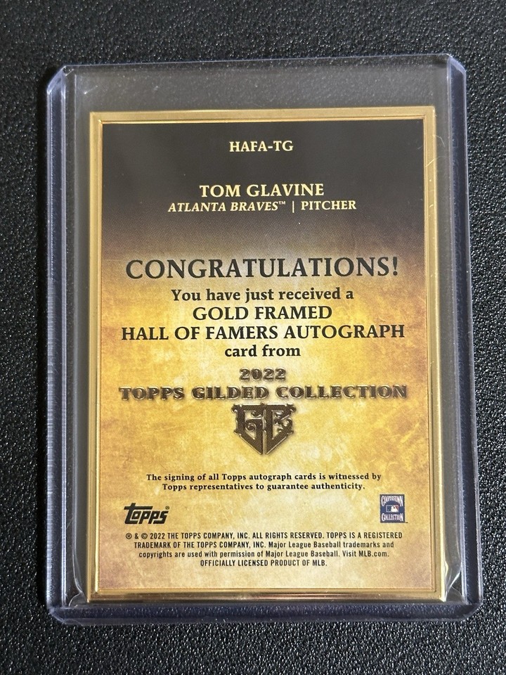 2022 Topps Gilded Collection - Gold Framed Auto Tom Glavine 19/25 | eBay