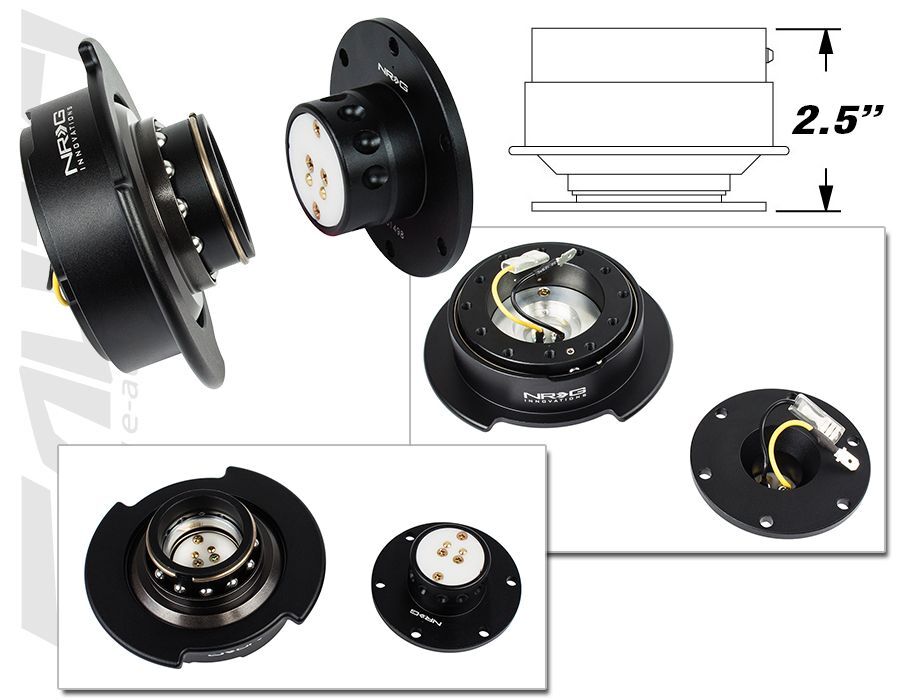 NRG Steering Wheel Hub+Quick Release 250BK for WRX STi Forester 15-21 ...