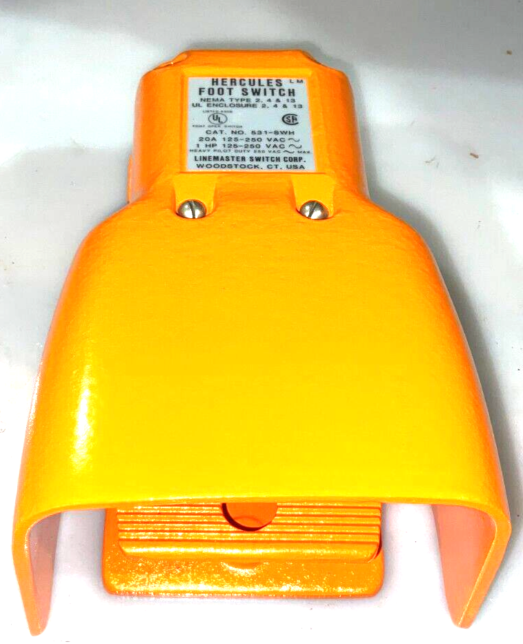 Linemaster Hercules 531-swh Foot Switch 1 HP NEMA 4 20a 125-250 VAC for ...