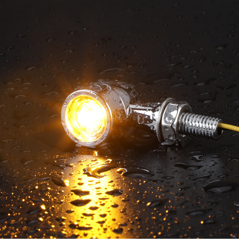 Chrome Mini Motorcycle Bullet LED Turn Signal Blinker Lamp Brake Light ...