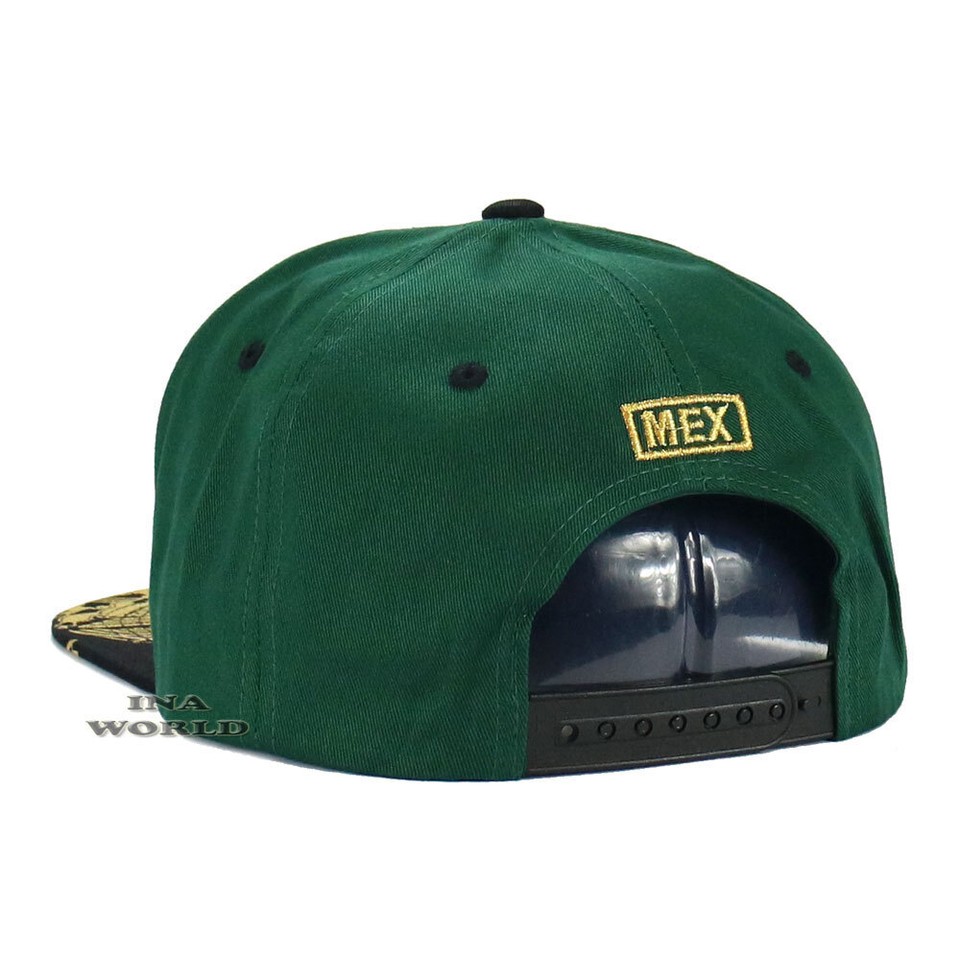 MEXICO Hat Federal Golden Eagle Logo Embroidered Snapback Flat Bill ...