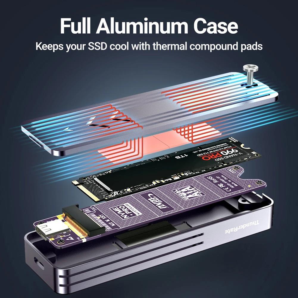 M.2 NVMe/SATA External Hard Drive Enclosure With OLED Display Screen ...