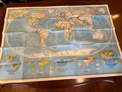 1994-2 February WORLD MAPS PHYSICAL & POLITICAL National Geographic ...