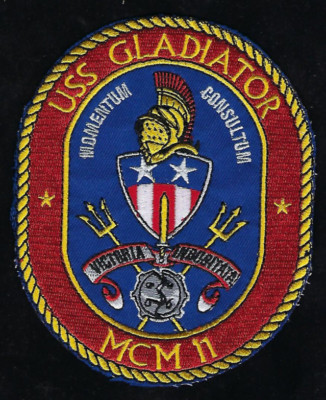 USS Gladiator MCM-11 Mine Countermeasures PATCH US NAVY VETERAN GIFT ...